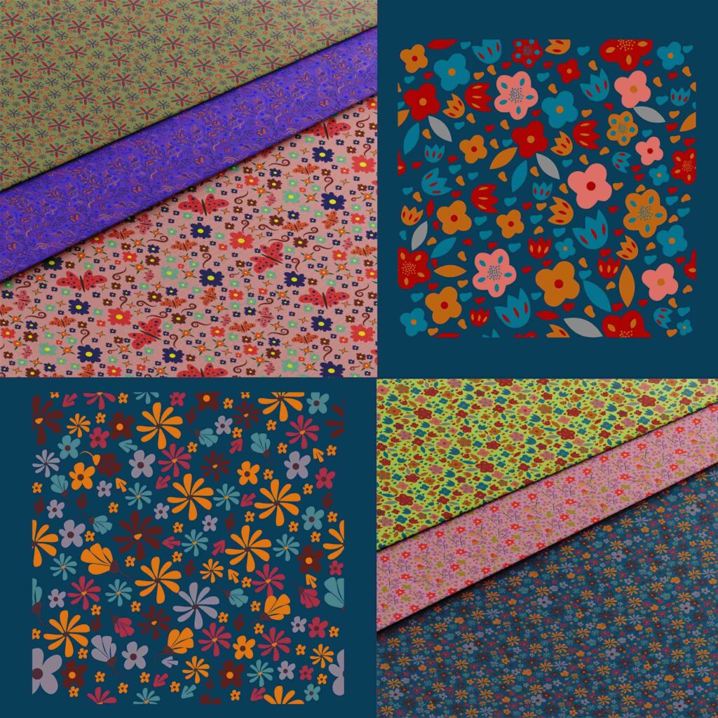 6 seamless floral patterns, flower patterns bundle only in $12 ...