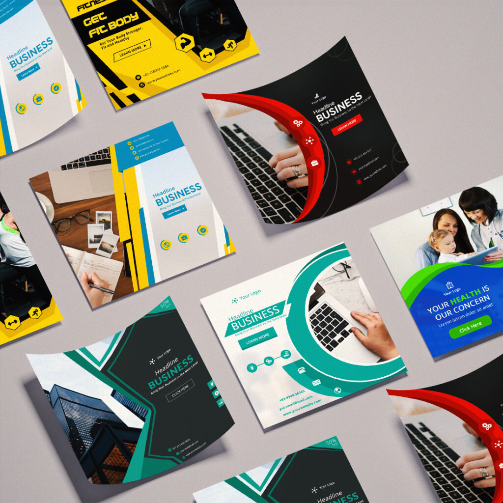 Facebook Square Ads And Horizontal Banners - MasterBundles