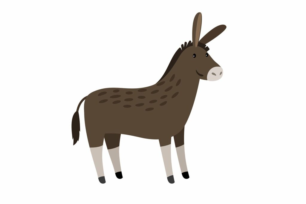 Funny Donkey Cartoon Vector – MasterBundles