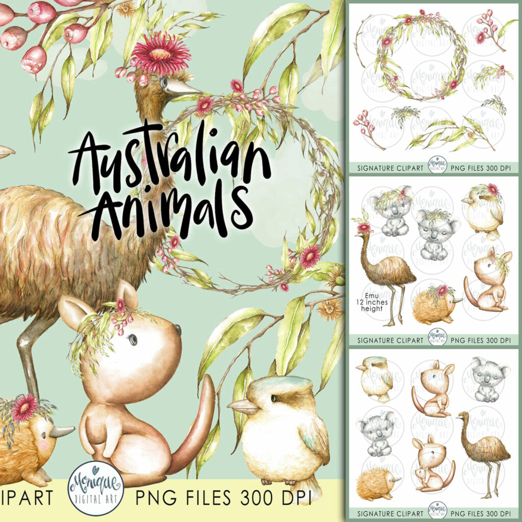 Australian Animals Clipart Watercolor – MasterBundles