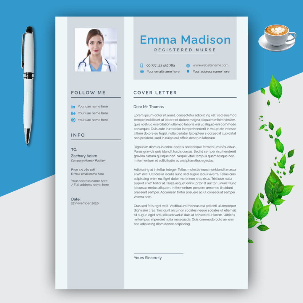 Nurse Resume and Cover Letter Template - MasterBundles