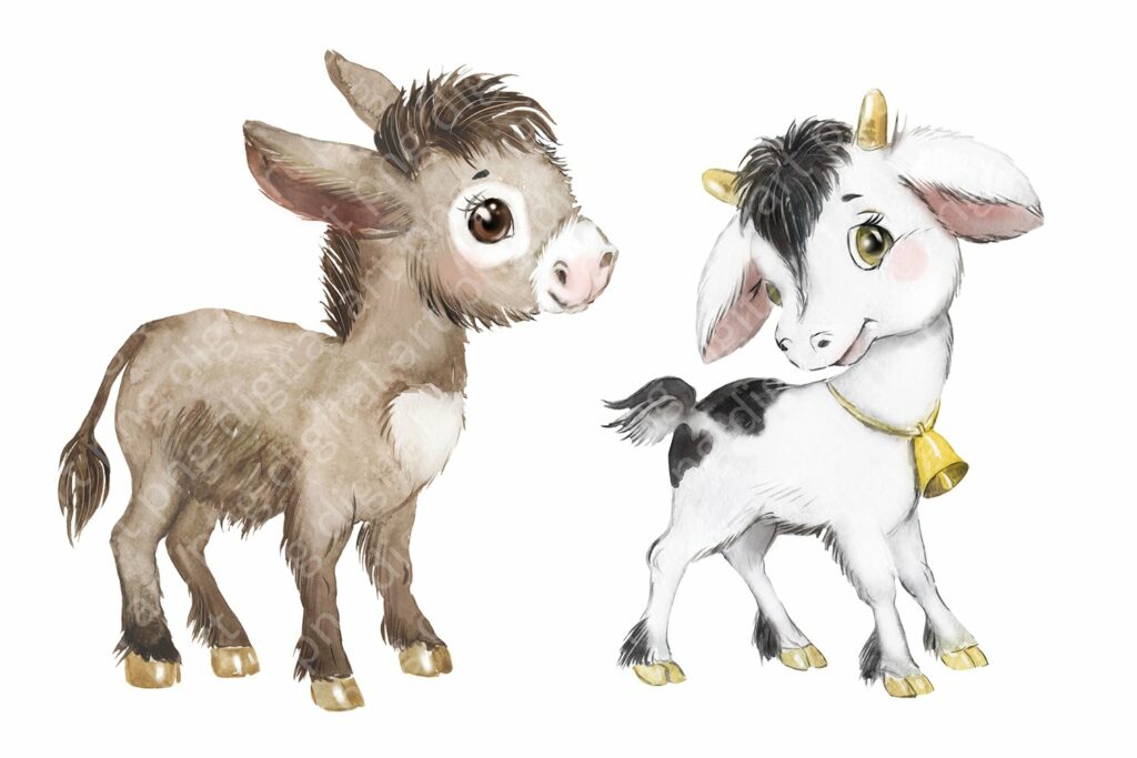Farm Animals Watercolor Clipart – MasterBundles