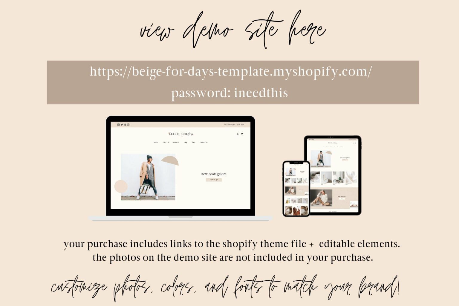 Shopify Template I Beige For Days – MasterBundles