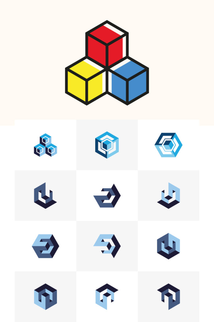 3d isometric logo bundle - MasterBundles