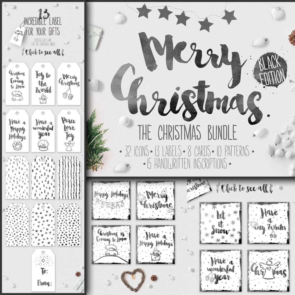 Christmas Bundle Hand-Drawing Icons – MasterBundles