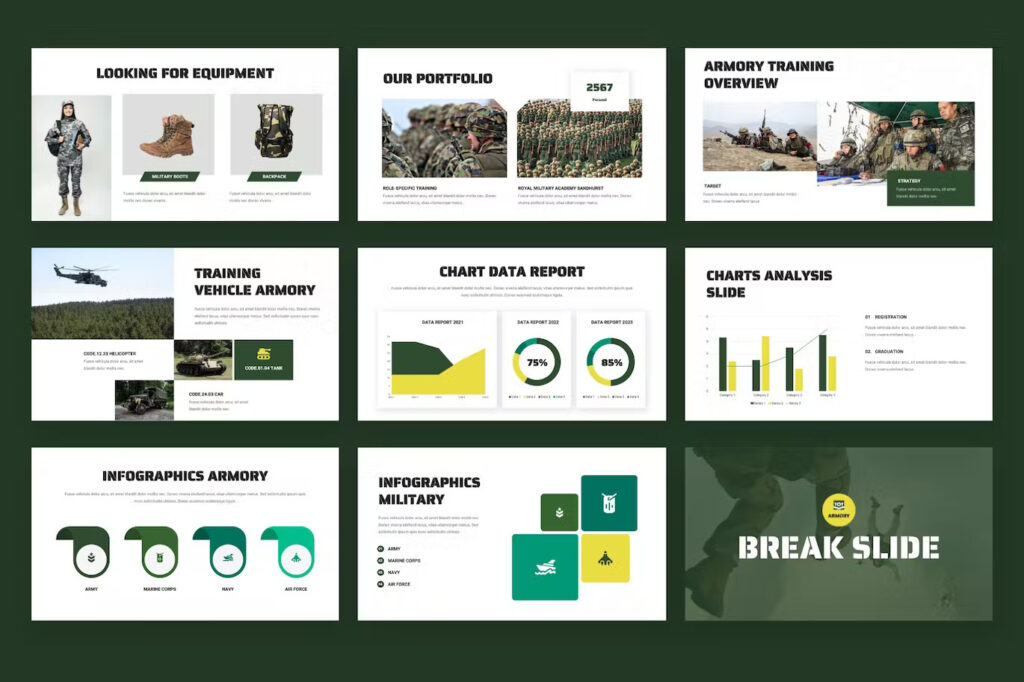 Armory - Military Education PowerPoint Template – MasterBundles