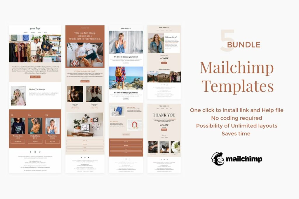 5 Mailchimp Email Templates – MasterBundles