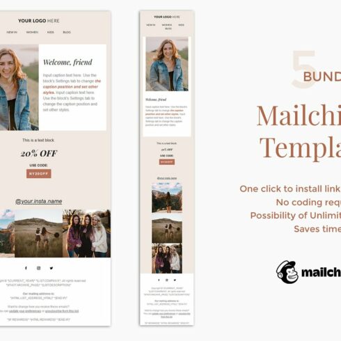 5 Mailchimp Email Templates | MasterBundles