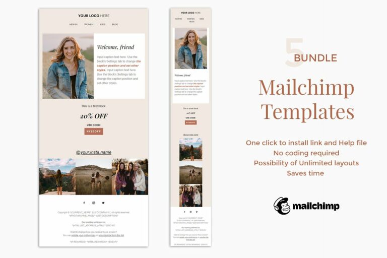 5 Mailchimp Email Templates – MasterBundles