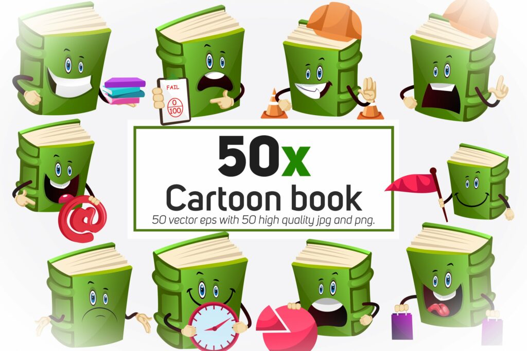 50 Education - Cartoon Book In Different Situation – MasterBundles