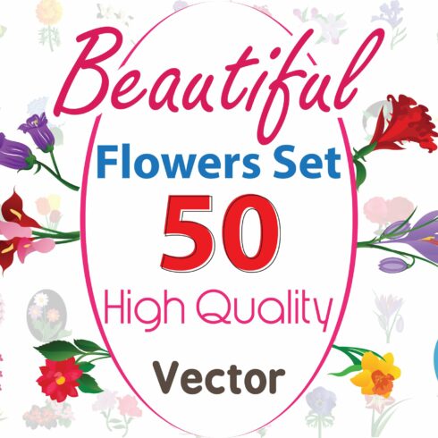 50 Flower Set Illustration | MasterBundles