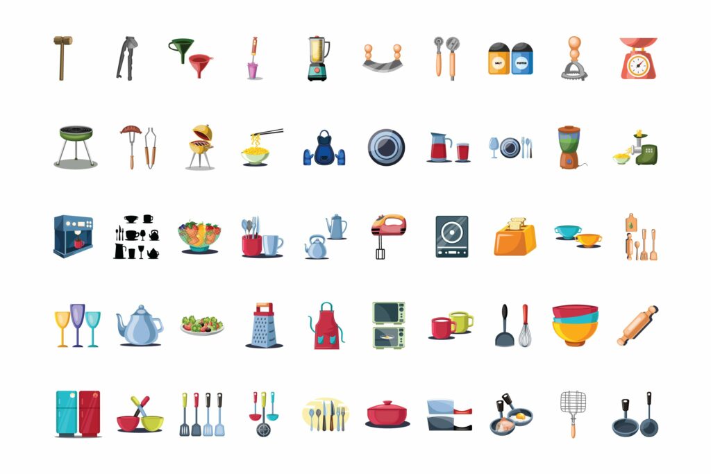 50 Kitchen And Cooking Objects Collection – MasterBundles
