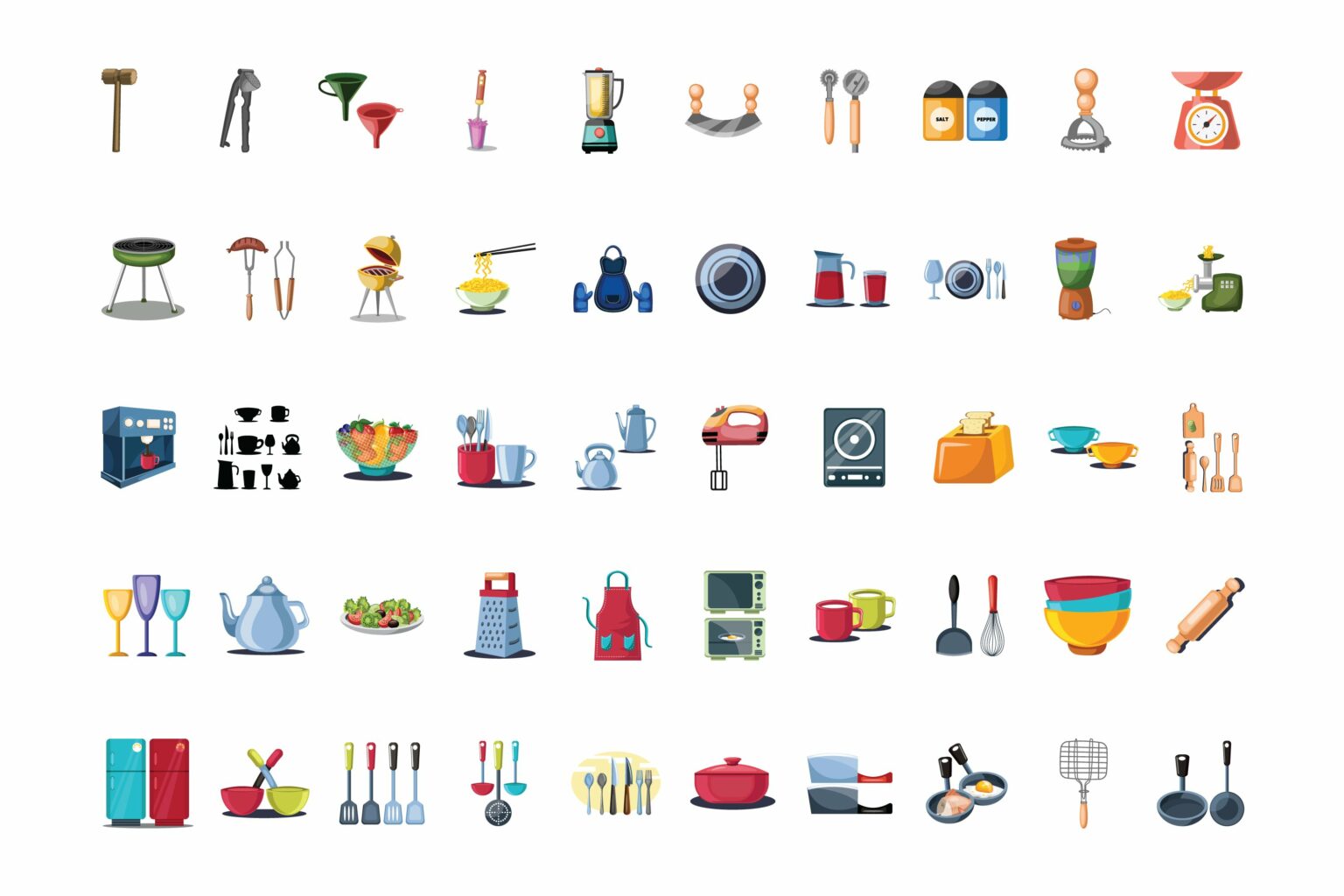 50 Kitchen And Cooking Objects Collection – MasterBundles