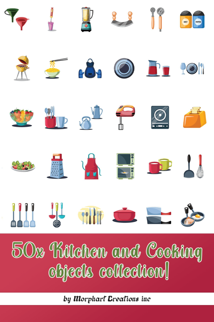50 Kitchen And Cooking Objects Collection – MasterBundles