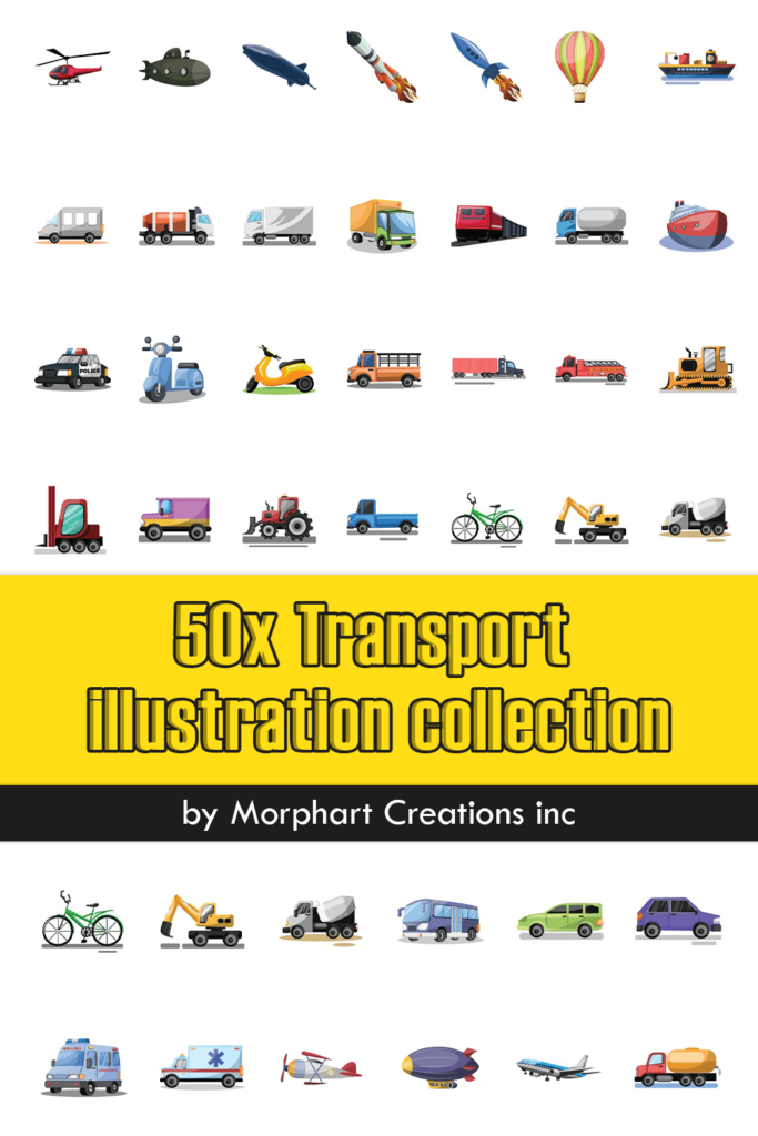 50 Transport Illustration Collection – MasterBundles