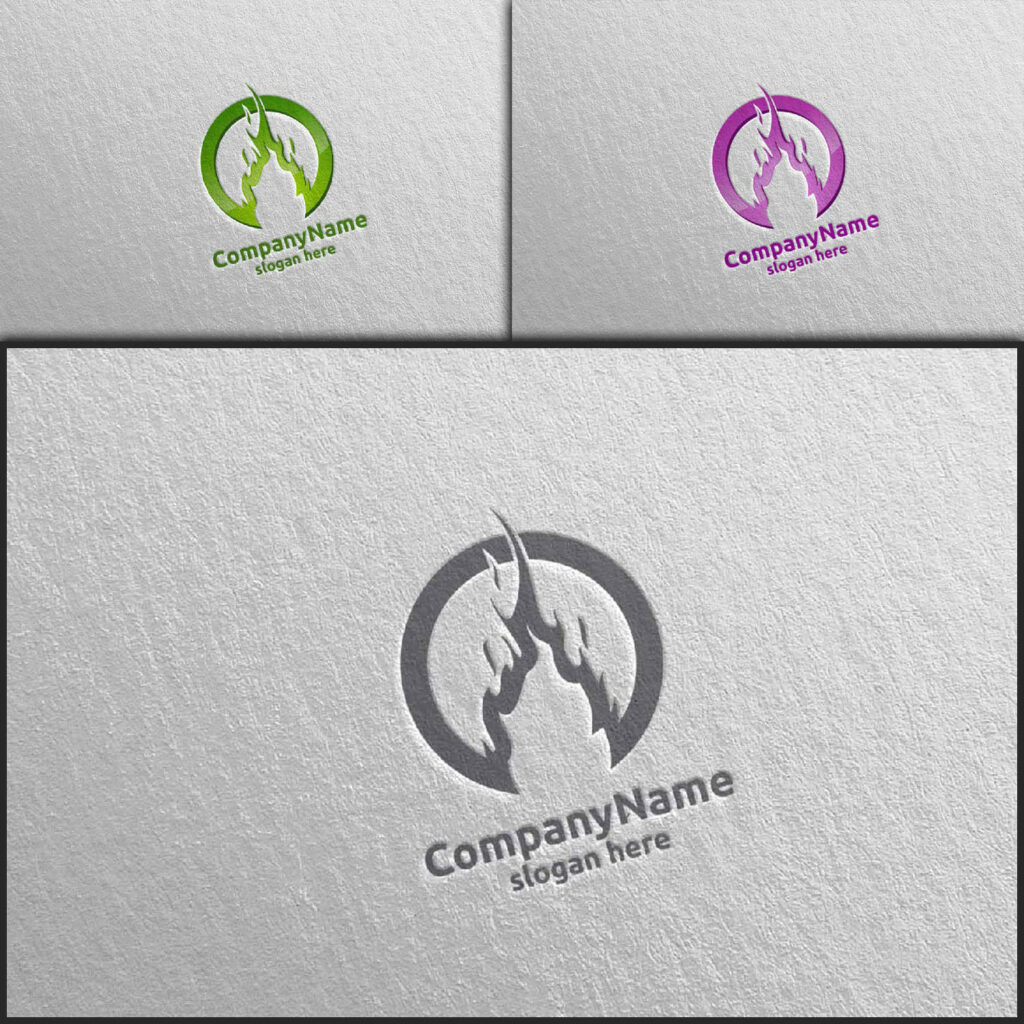 3D Fire Flame Element Logo Design 4 – MasterBundles