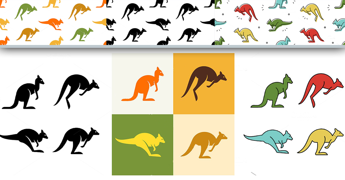 Kangaroo Set + Pattern – MasterBundles