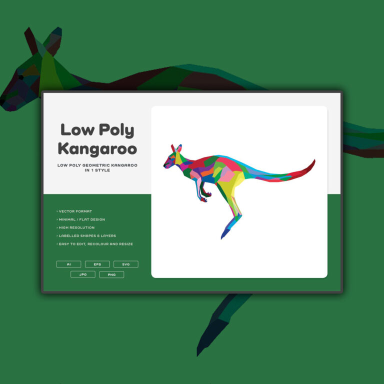Low Poly Geometric Kangaroo | Master Bundles