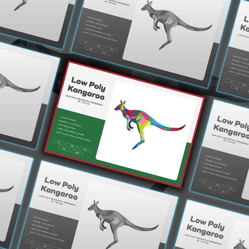 Low Poly Geometric Kangaroo | Master Bundles