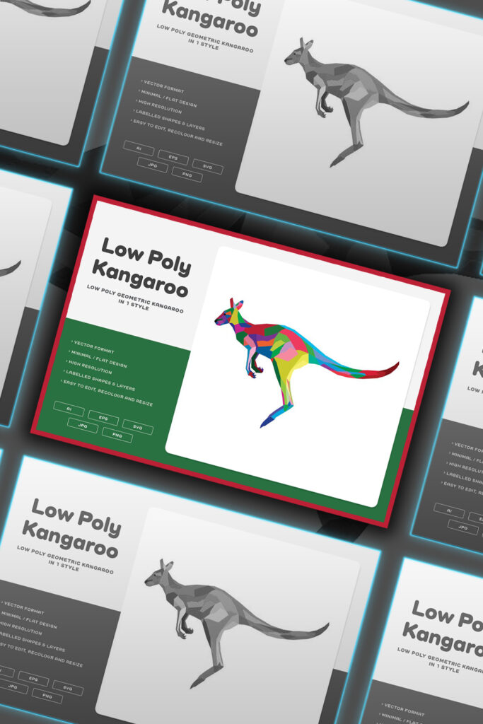 Low Poly Geometric Kangaroo | Master Bundles