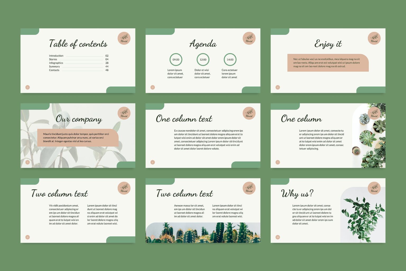 Flower Shop PowerPoint Presentation Template – MasterBundles