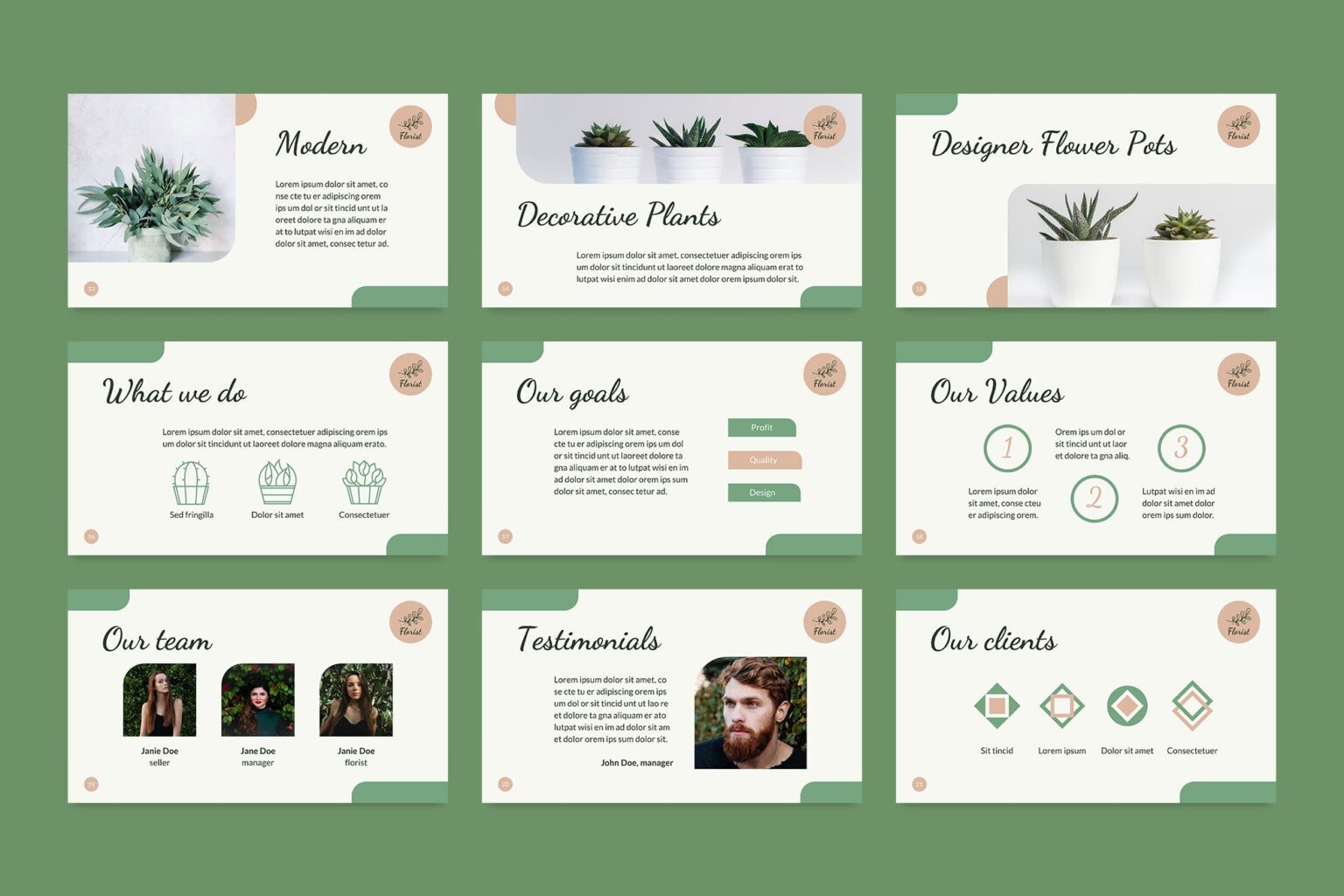 Flower Shop PowerPoint Presentation Template – MasterBundles