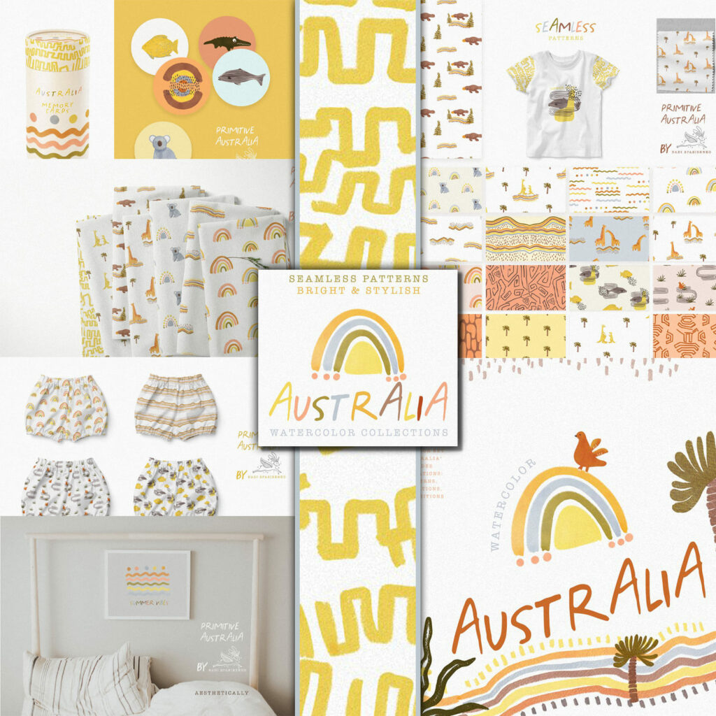 Watercolor Primitive Australia – MasterBundles