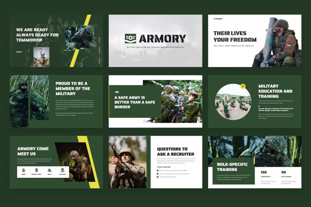 Armory - Military Education PowerPoint Template – MasterBundles