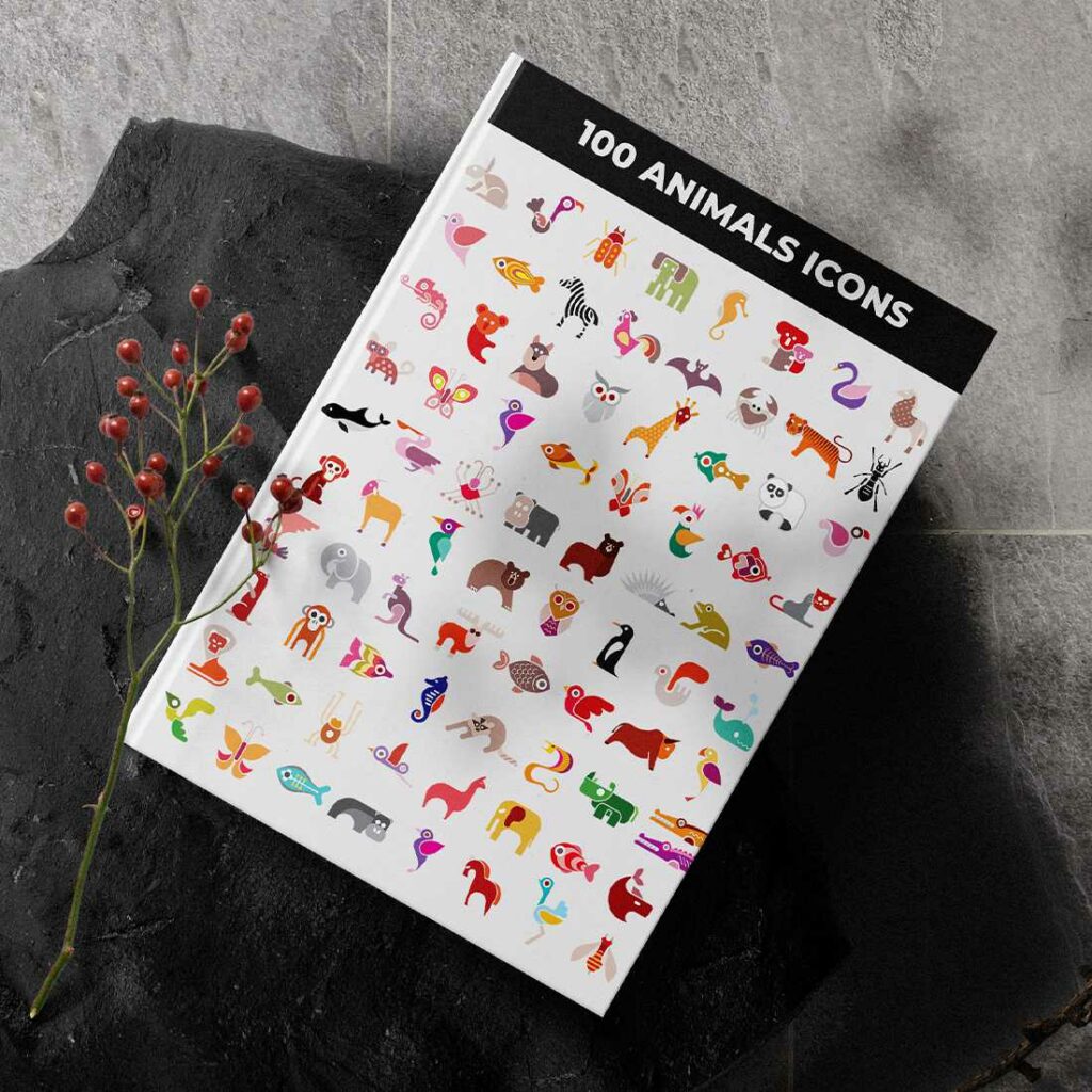 100 animals vector icons designs - MasterBundles