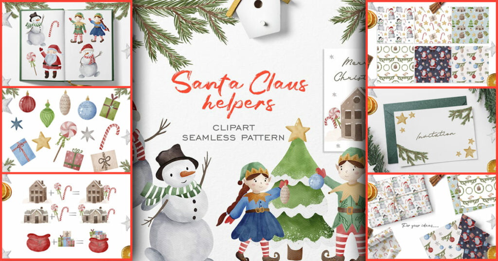 Santa Claus Helpers Christmas Set – MasterBundles
