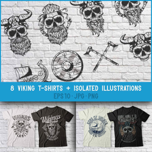 8 Vikings T-shirts – MasterBundles