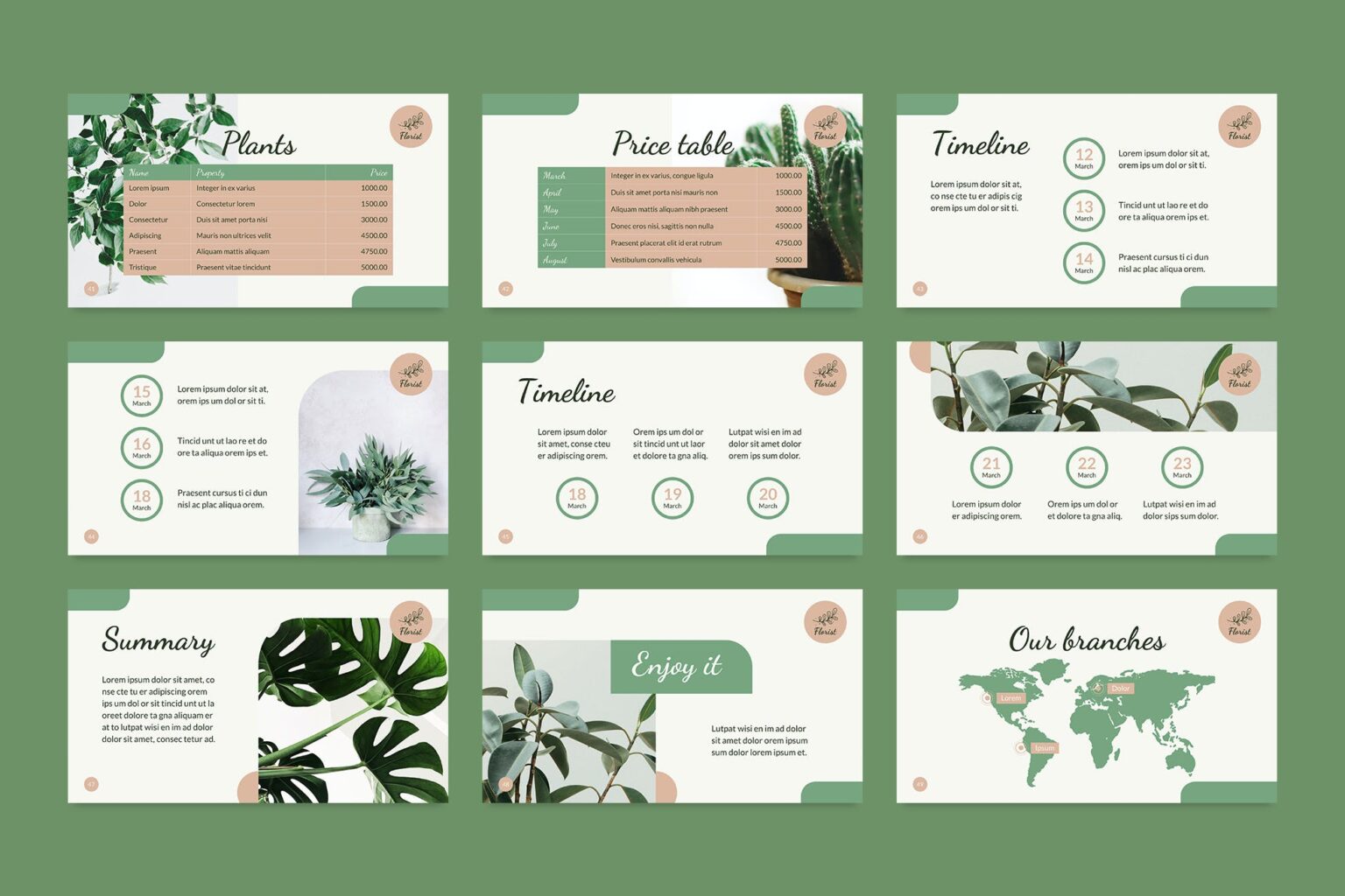 Flower Shop PowerPoint Presentation Template – MasterBundles