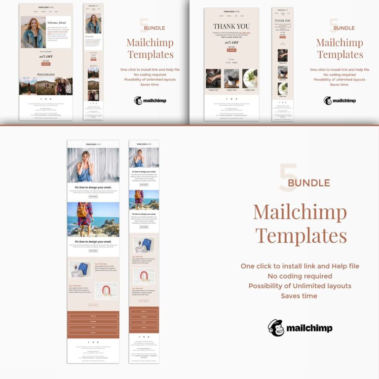 5 Mailchimp Email Templates – MasterBundles