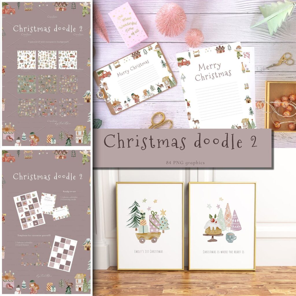 Christmas Doodle Illustrations – MasterBundles