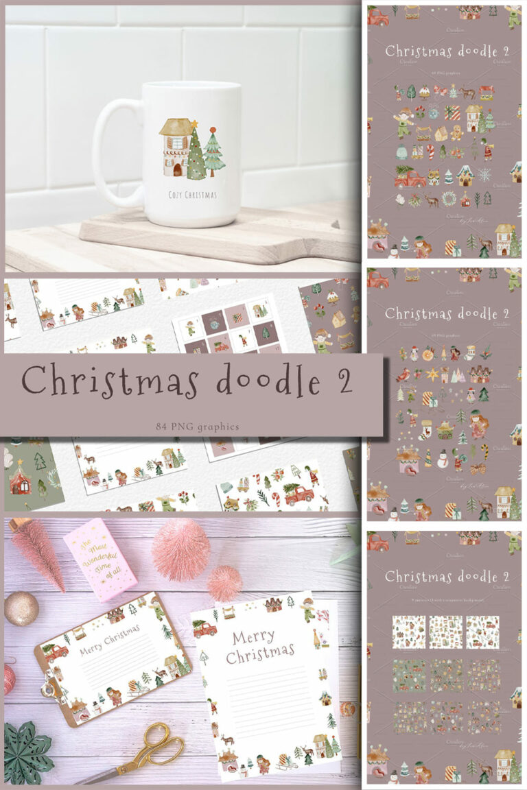 Christmas Doodle Illustrations – MasterBundles