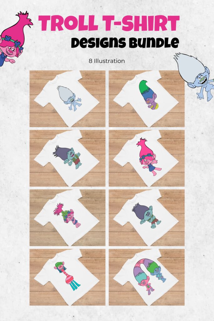 8 Troll T-shirt Designs Bundle – MasterBundles