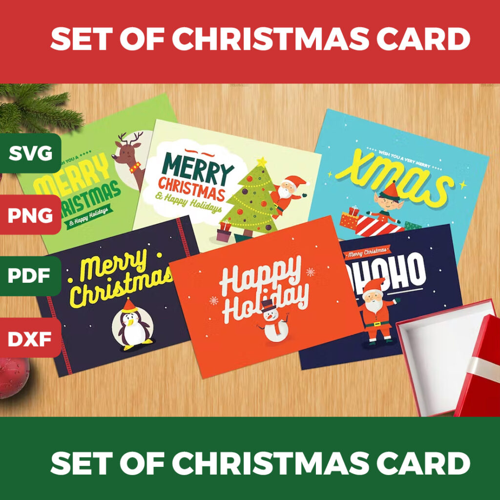 set of xmas postcard - MasterBundles