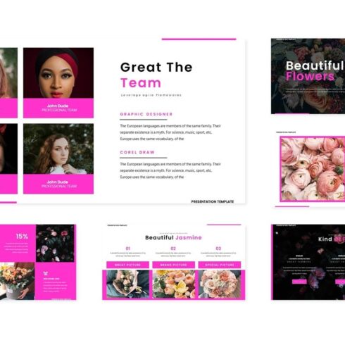 Beautiful Flowers - Powerpoint Template | Master Bundles