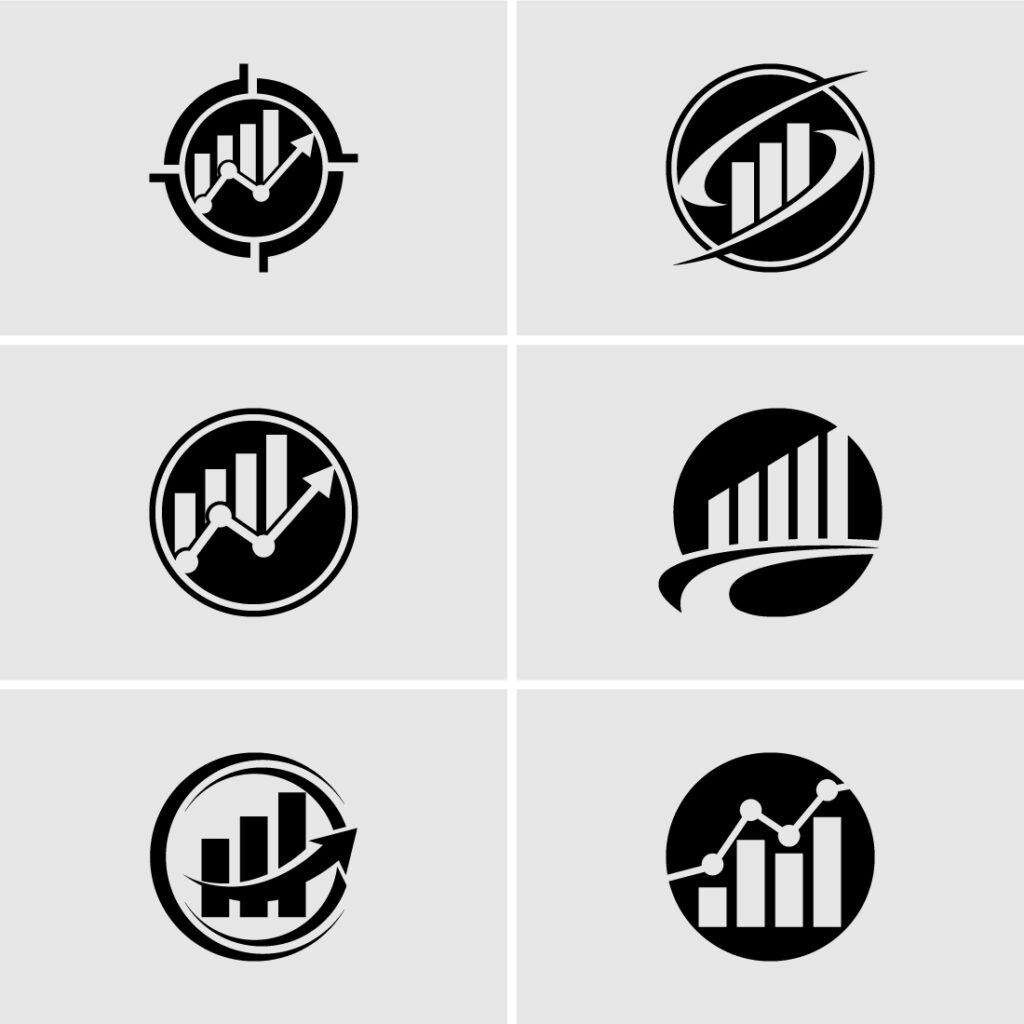 6 Finance and accounting logo design set vector template - MasterBundles