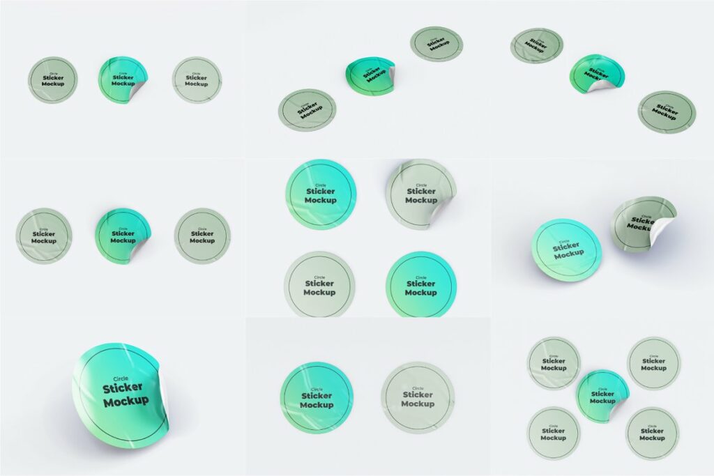 Adhesive Stickers Set Mockup – MasterBundles