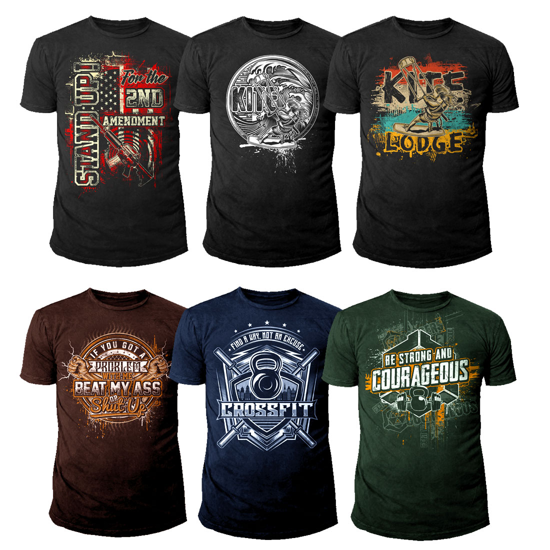 6 T-shirt Random Badass Design - MasterBundles