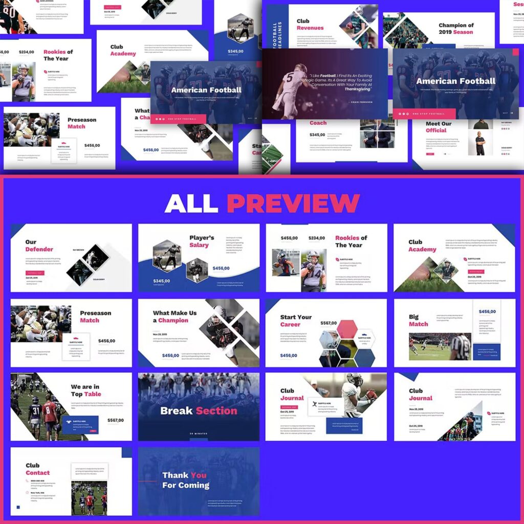 American Football Powerpoint Template – MasterBundles
