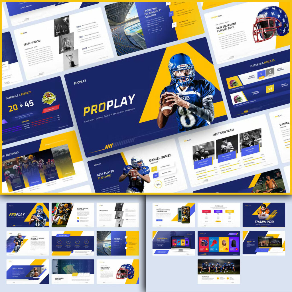 American Football Sports PowerPoint Template – MasterBundles