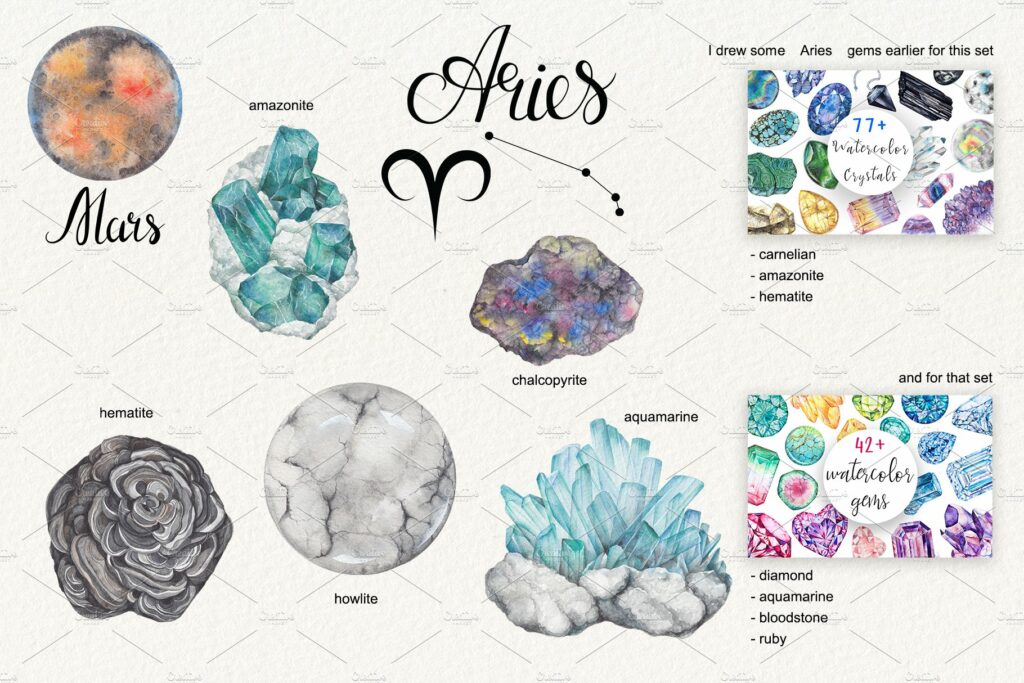 Birthstones Planets Zodiac Crystals – MasterBundles