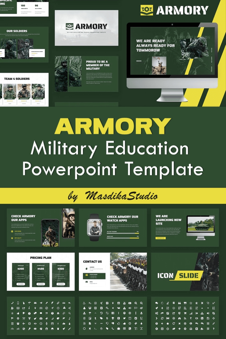 Armory - Military Education PowerPoint Template – MasterBundles