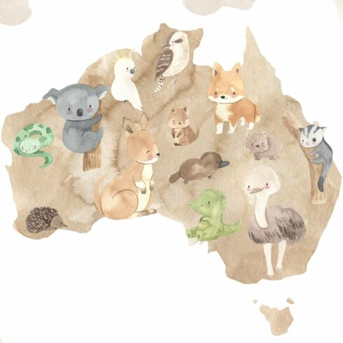 Australian Animals Watercolor Set | Master Bundles