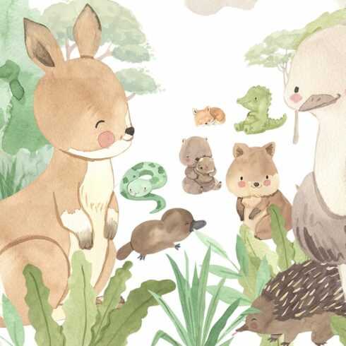 Australian Animals Watercolor Set | Master Bundles