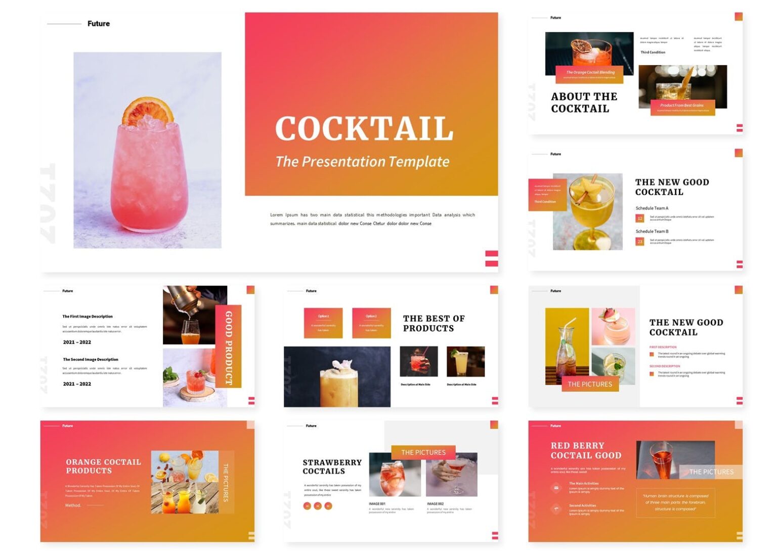 Cocktail PowerPoint Template – MasterBundles