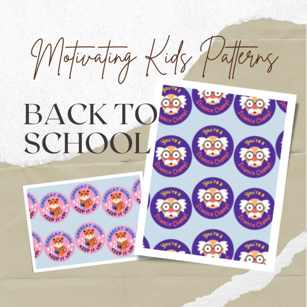Back to School Motivating Kids Patterns on Sky Blue Background | Master ...