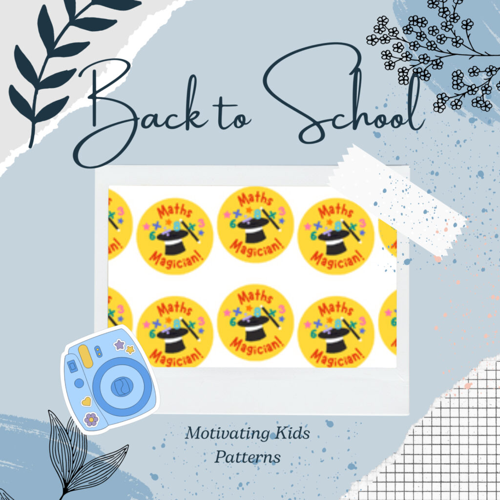 Back to School Motivating Kids Patterns on Sky Blue Background | Master ...